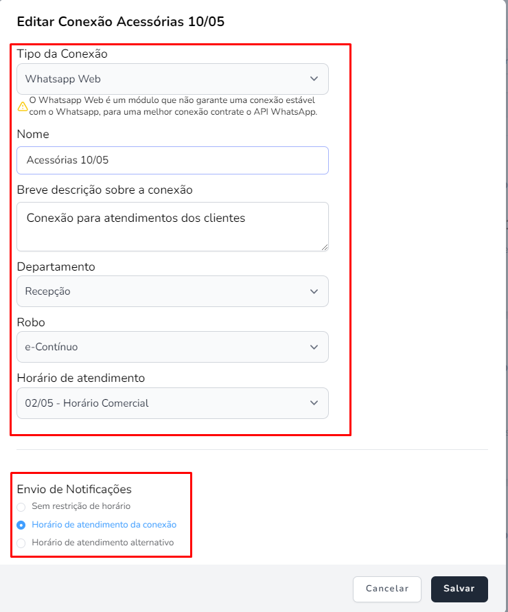 Central de Ajuda | Sistema Acessórias